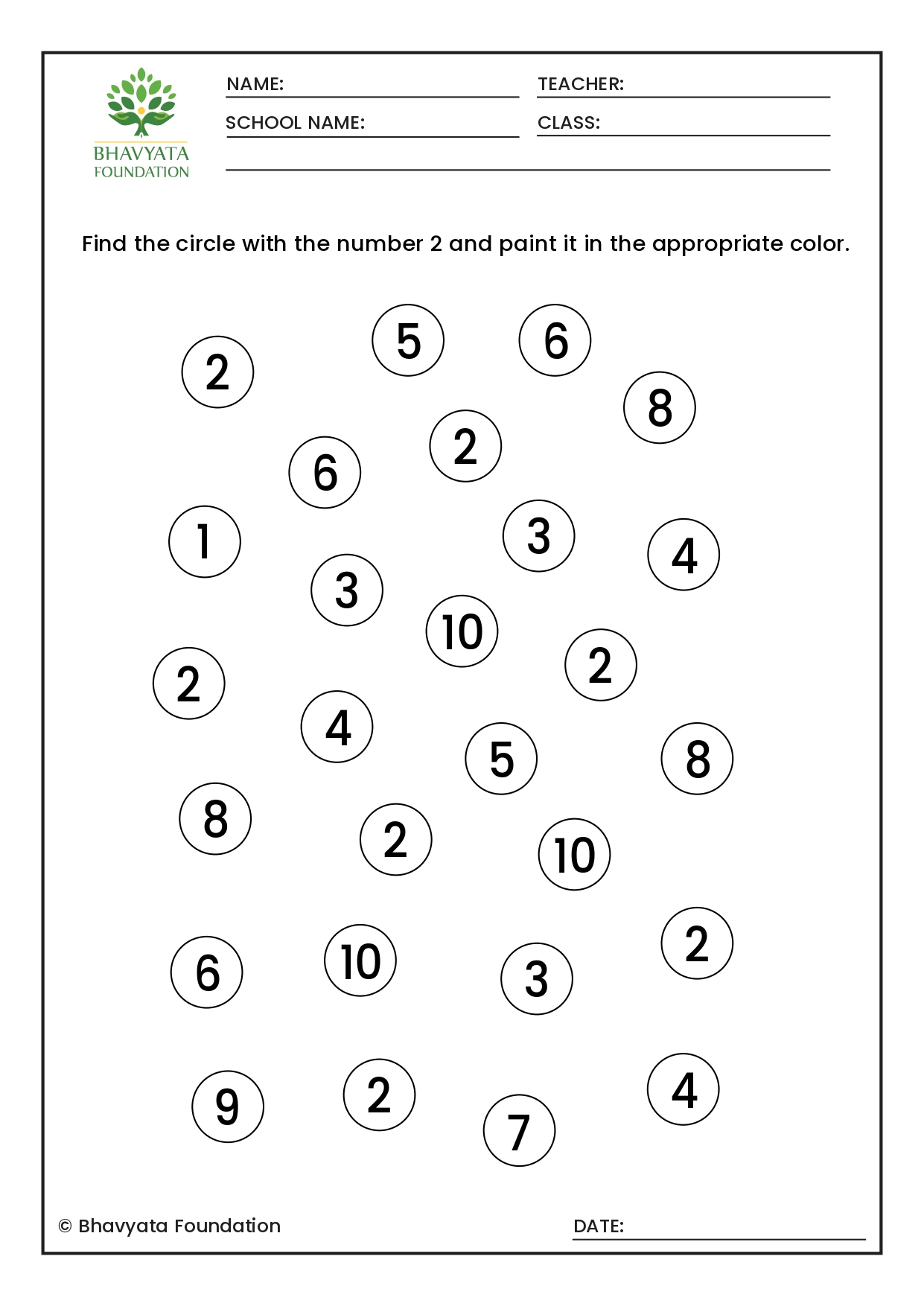 A1M2W1D2-Maths(Number Worksheet 3)-E – Bhavyata Foundation