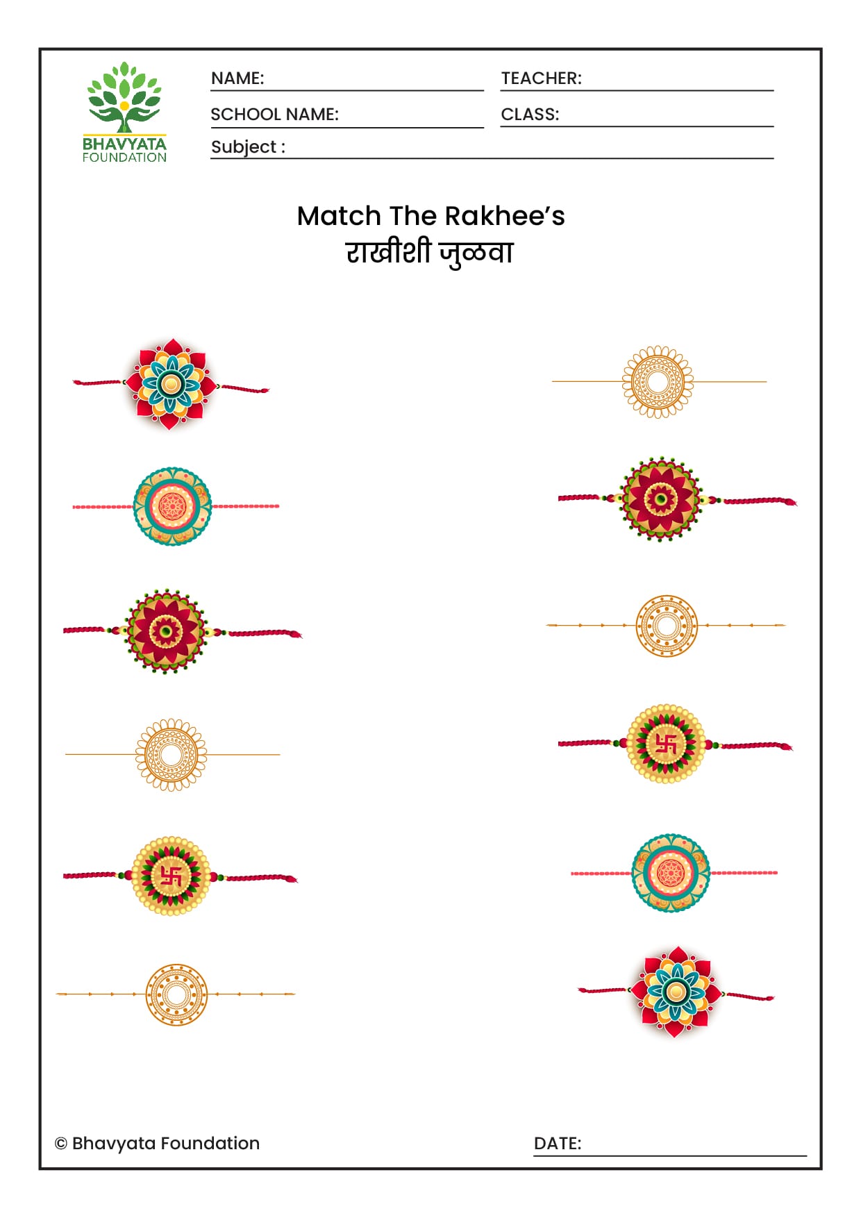 Critical Thinking-Image Pairing Worksheet – Bhavyata Foundation